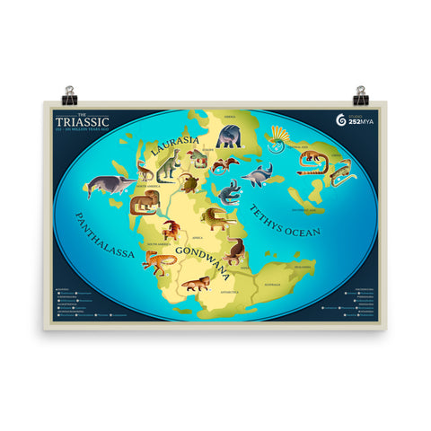 Triassic Map poster – Studio 252MYA